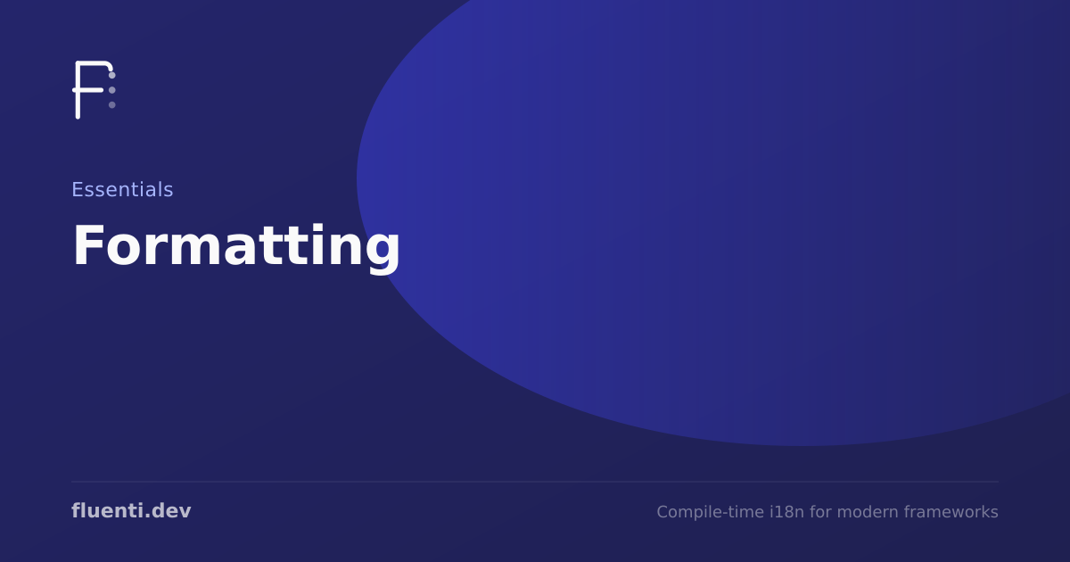Formatting | Fluenti